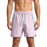 Avirosel Men's Athletic Workout Exercise Elastic Waist Shorts with ...
