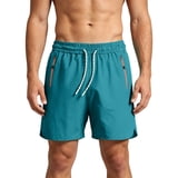 Avirosel Men's Athletic Workout Exercise Elastic Waist Shorts with ...