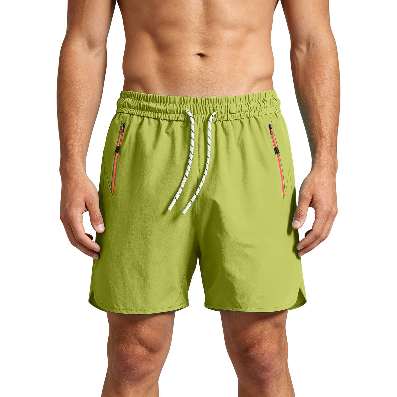 Avirosel Men's Athletic Workout Exercise Elastic Waist Shorts with ...