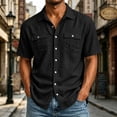 Avirosel Men's Button Down Short Sleeve Casual Cotton Textured Top with ...