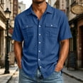 Avirosel Men's Button Down Short Sleeve Casual Cotton Textured Top with ...