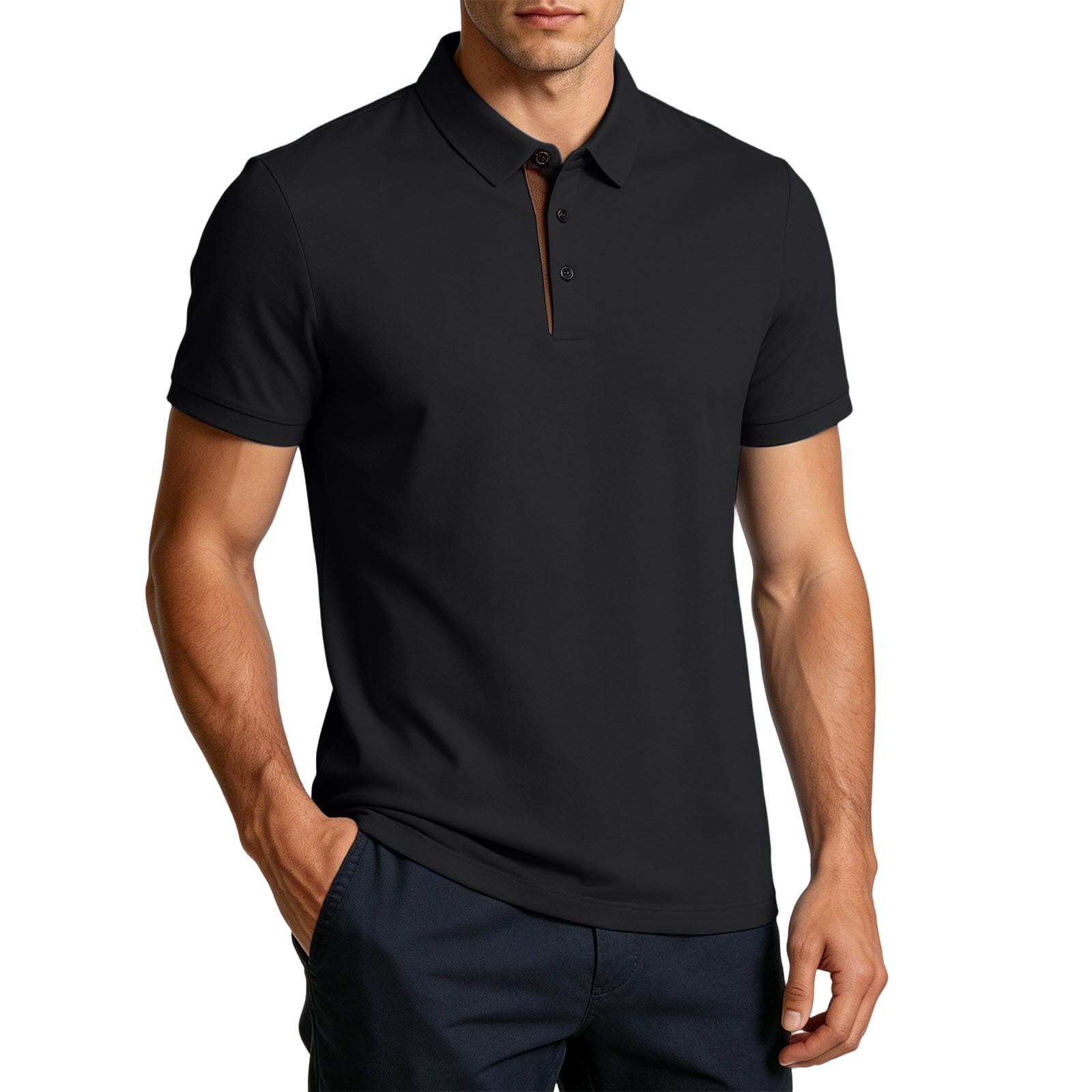 Avirosel Men's Casual Classic Golf Short Sleeve Loose Fit Button Down ...
