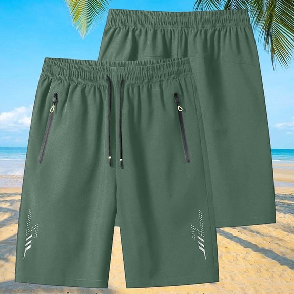 Avirosel Men's Casual Elastic Waist Shorts Solid Color Sports ...