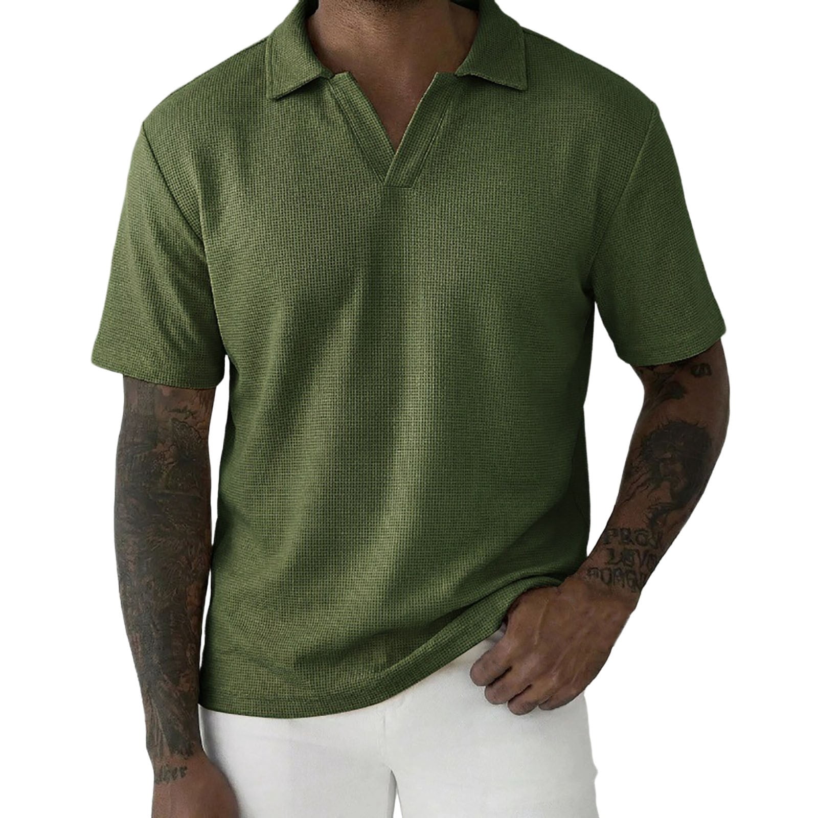 Avirosel Men's Casual Summer Short Sleeve T-Shirt Ice Silk Round Neck ...