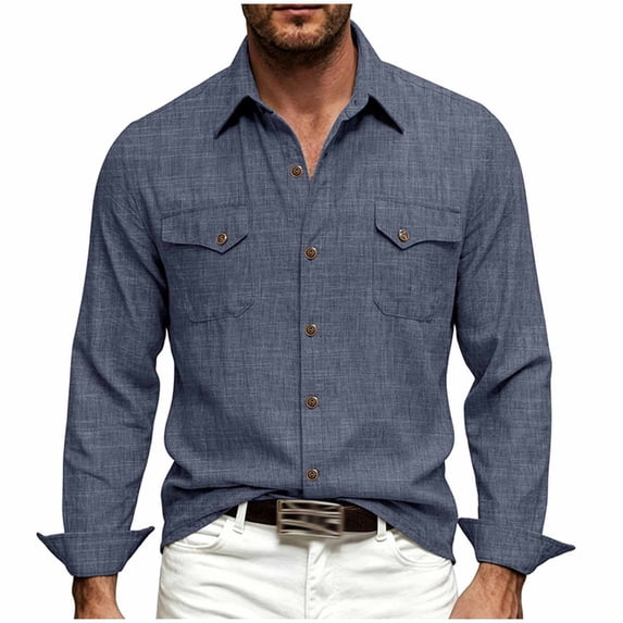 Avirosel Men's Classic Button Down Shirts Casual Long Sleeve Work ...