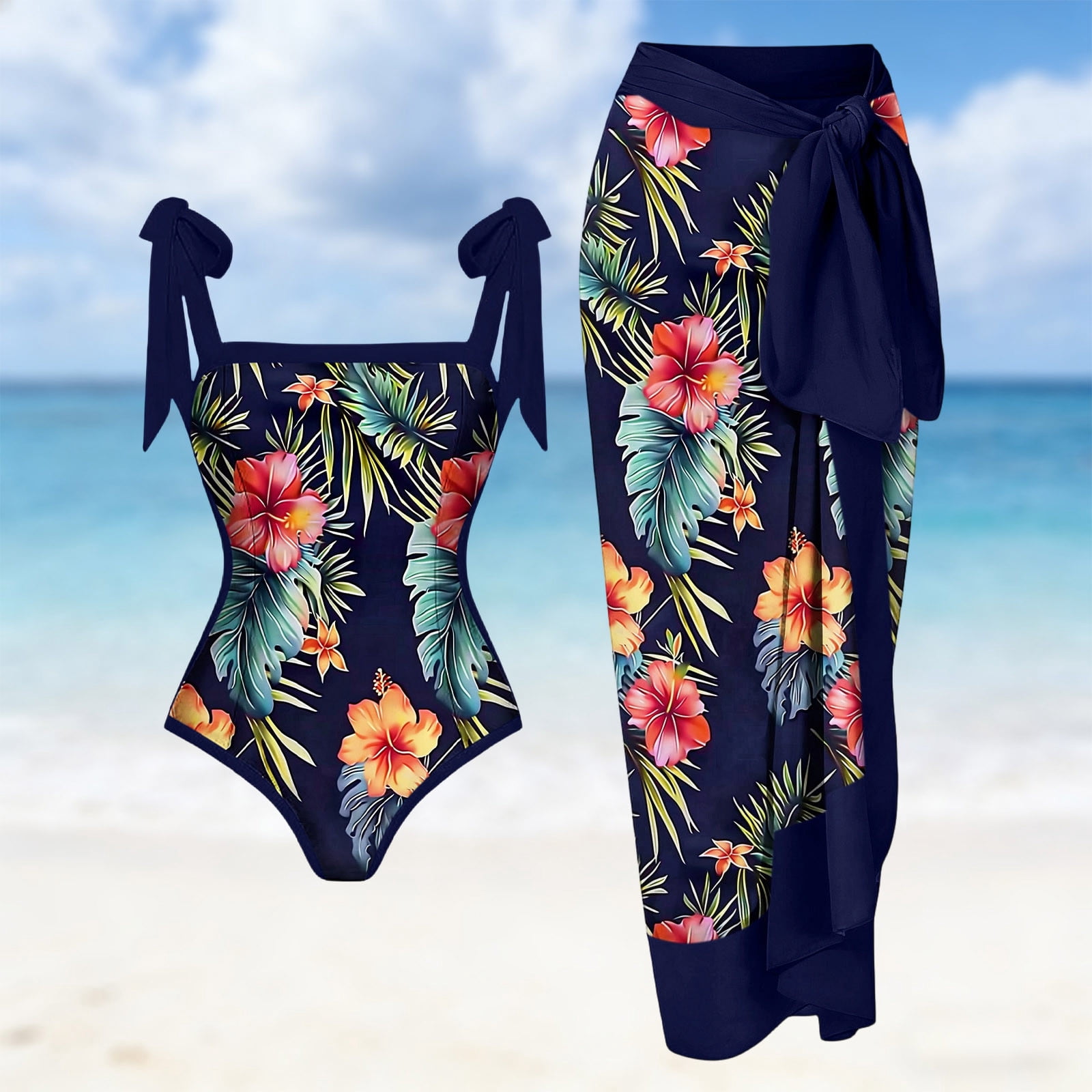 Avirosel Women's Boho Print High-Waisted Swimsuit Set, Soft Breathable ...
