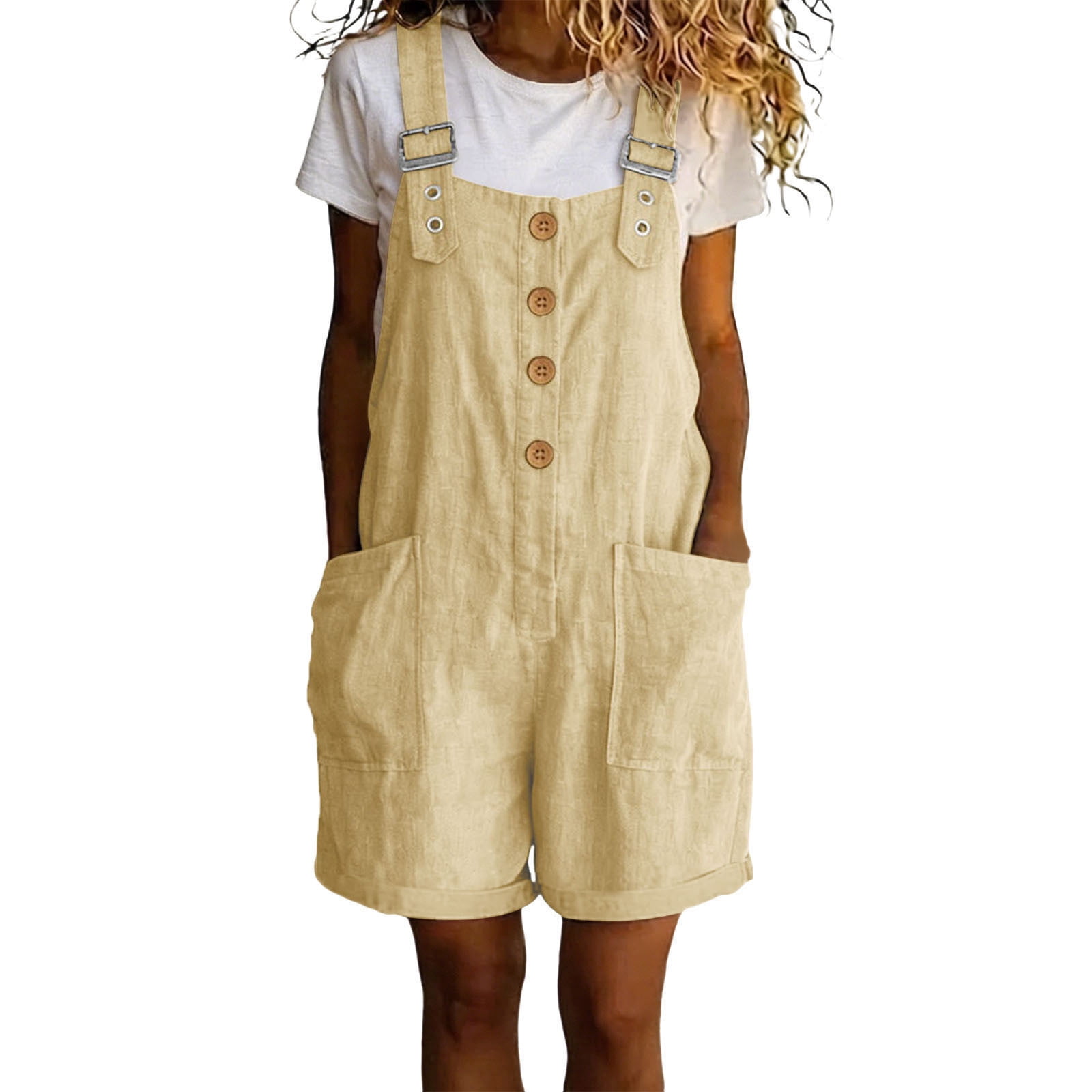 Avirosel Women's Casual Relaxed Fit Sleeveless Solid Pocket Jumpsuit ...