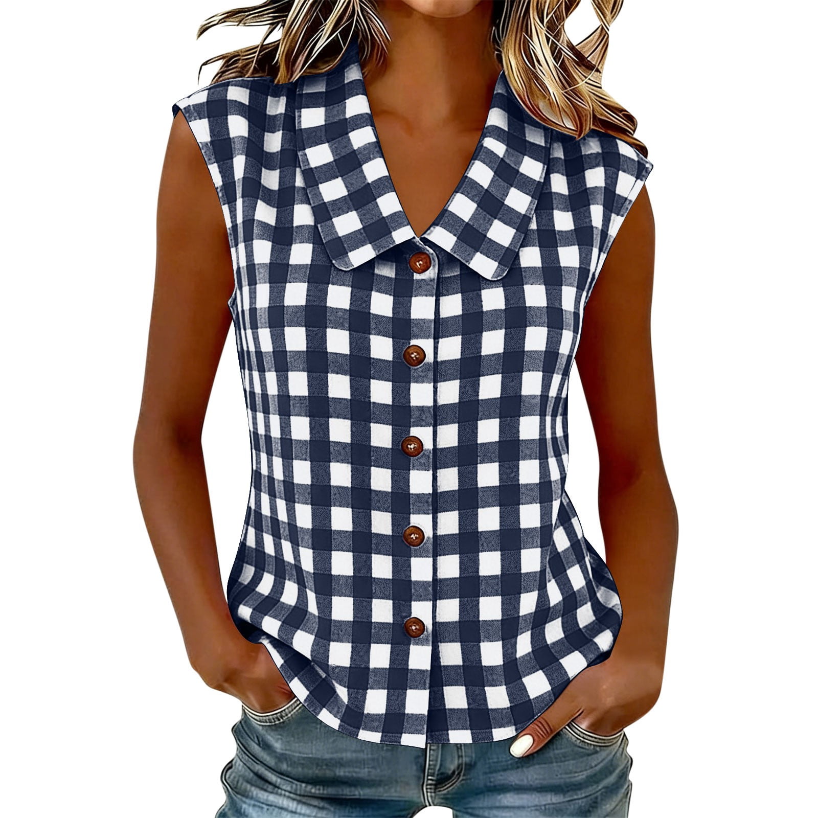 Avirosel Women's Casual Sleeveless Button Knot Cardigan Top Lightweight ...