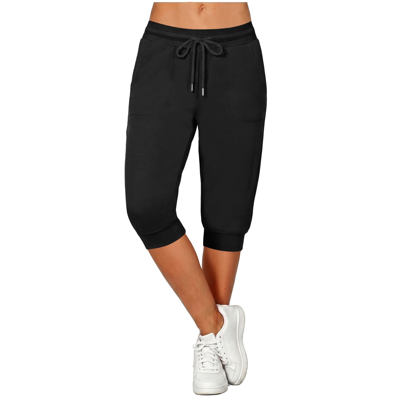 Avirosel Women's High Waisted Slim Fitting Capri Yoga Pants Lightweight ...