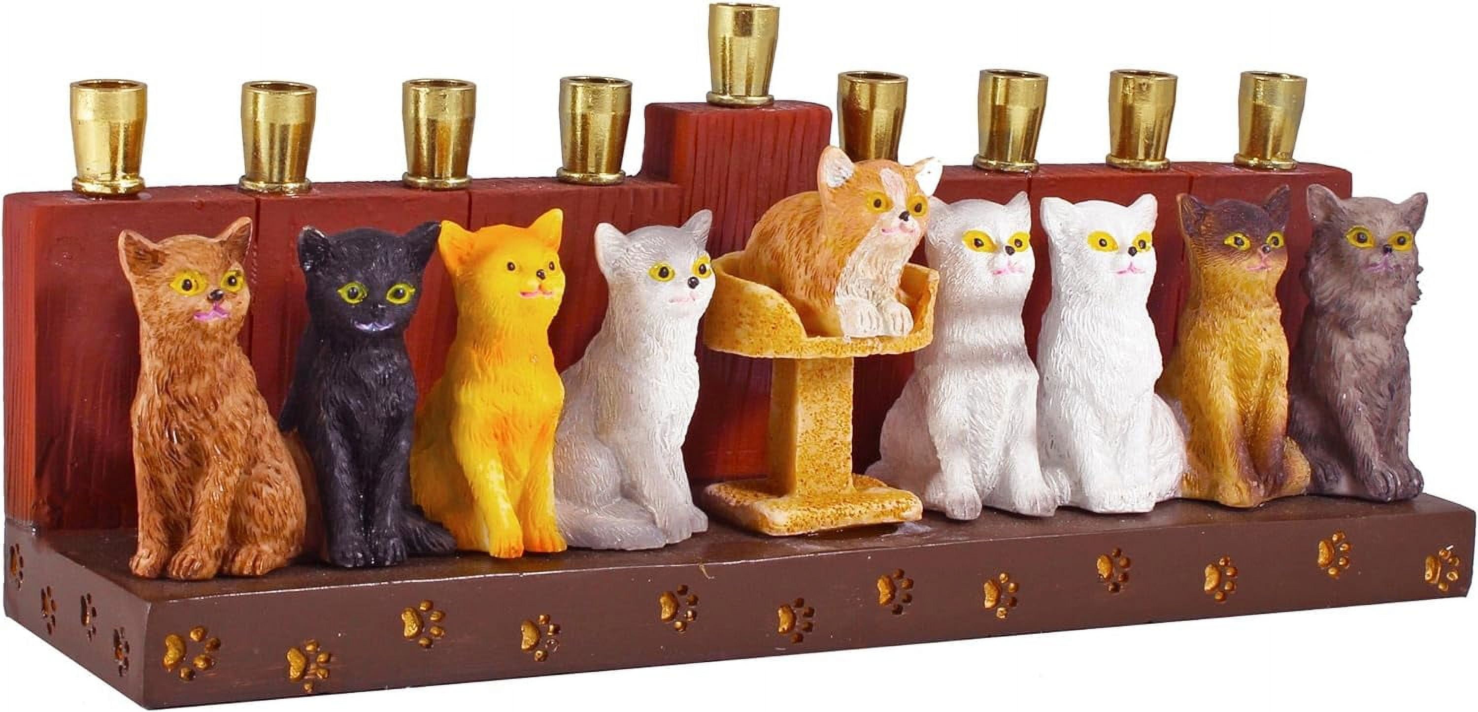 Free Shipping! Aviv Judaica Cat and Paw Candle Menorah for Kids - 3D ...