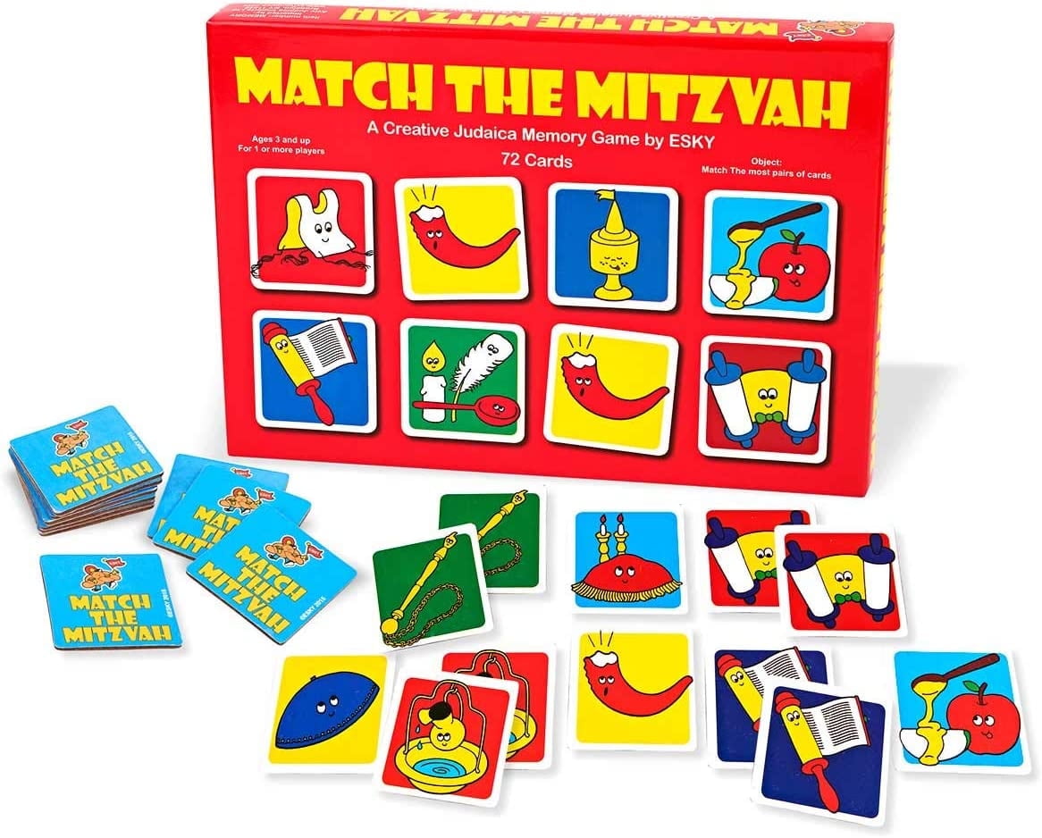 Aviv Judaica Match The Mitzvah Memory Game for Kids by Esky Exciting Jewish Educational Card ...