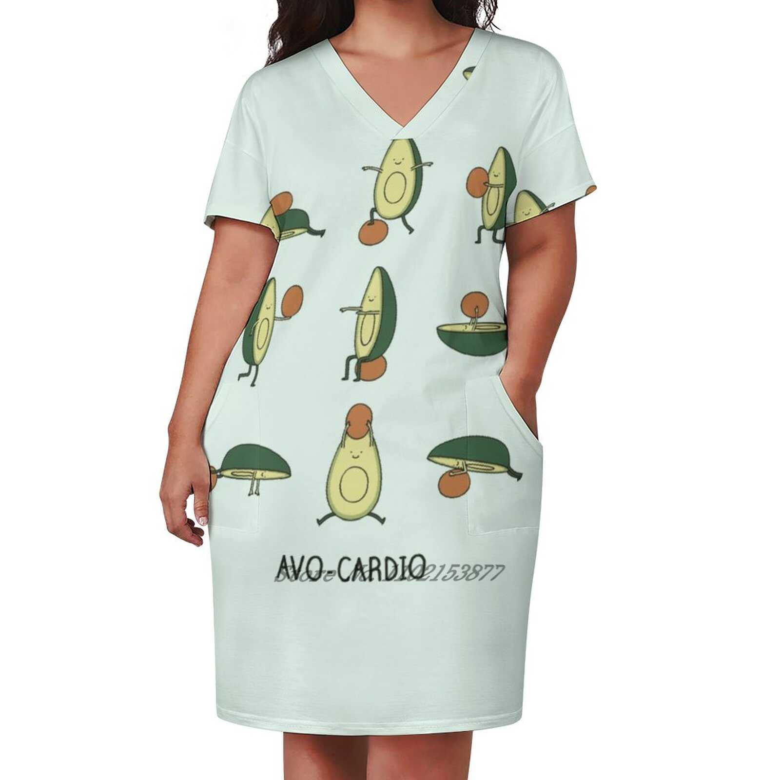 Avo - Cardio Loose Pocket Dress Women'S Printed Dresses V Neck Casual ...