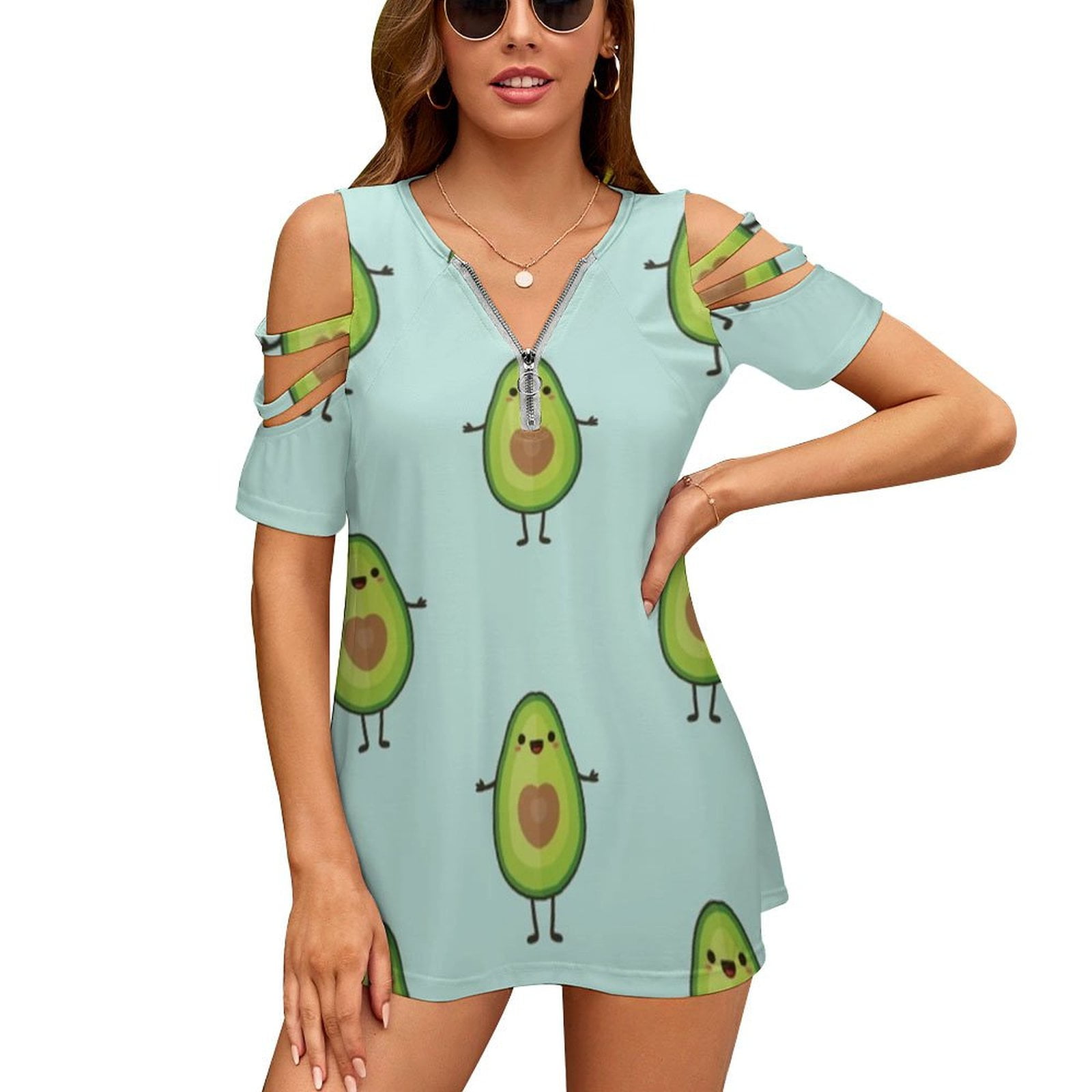 Avo-Cuddle ? Ruffle Short Sleeve T-Shirt Women's T-Shirts Tee Fashion ...