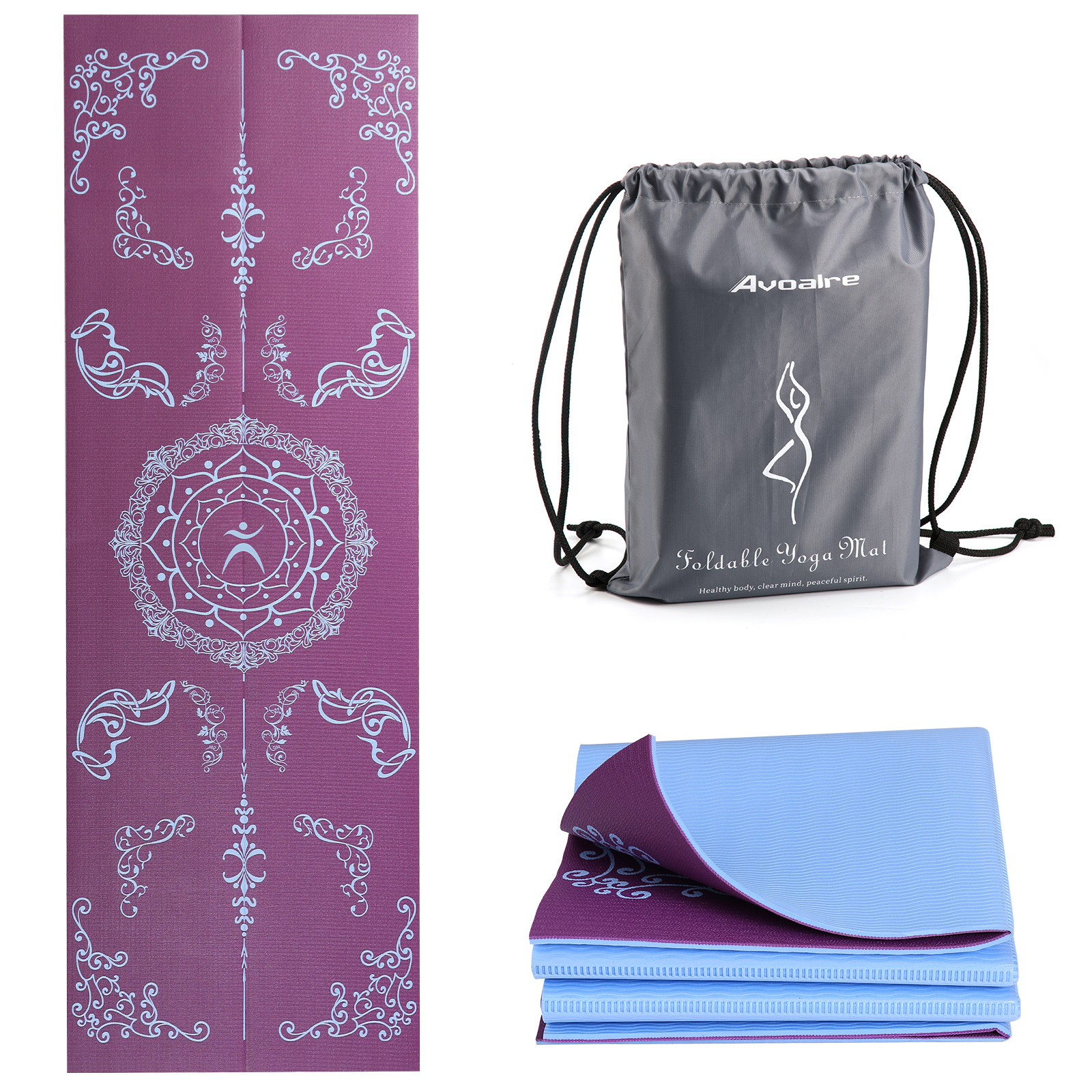 Non Slip Yoga Mat- Double Sided Comfort Foam, Durable Exercise Mat For ...