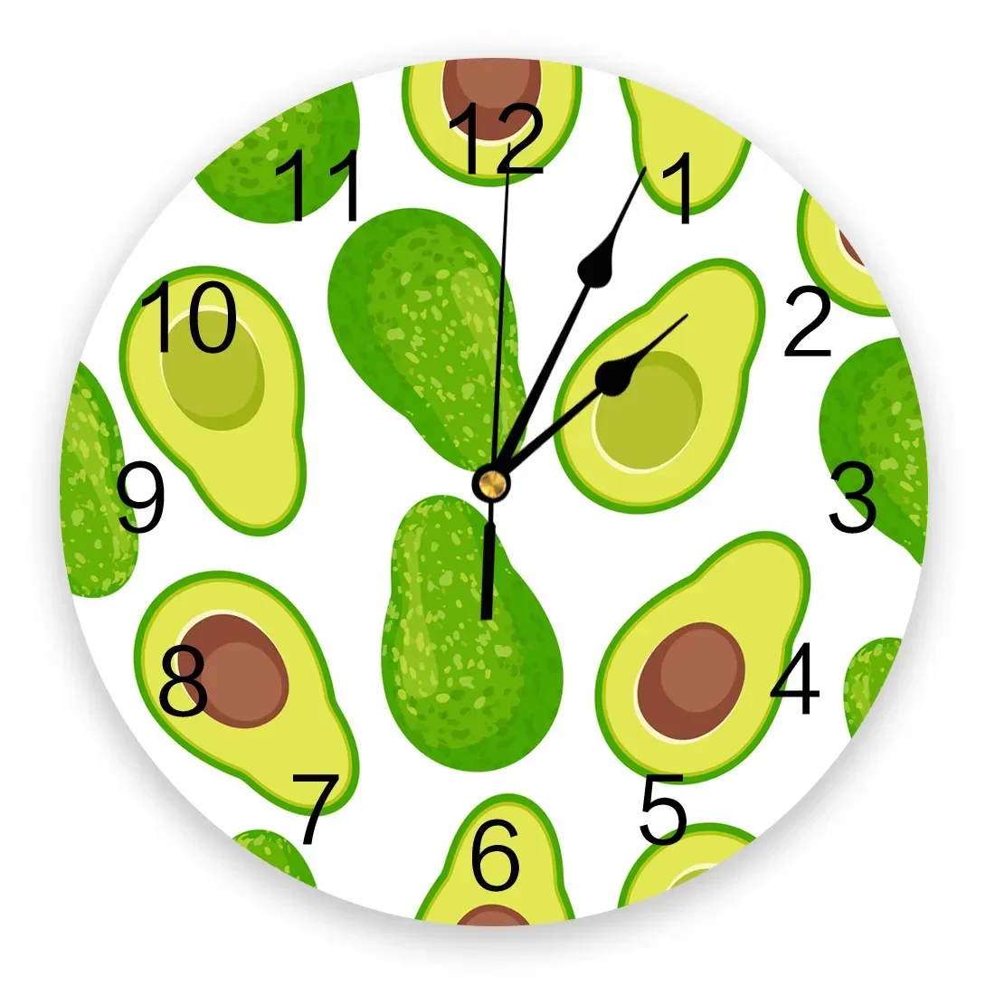 Avocado Barbell Lovely Green Wall Clocks Silent Home Cafe Office Wall ...