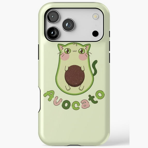Avocado Cat Funny Cute Food Cartoon Art Phone Case Compatible iPhone 17 ...