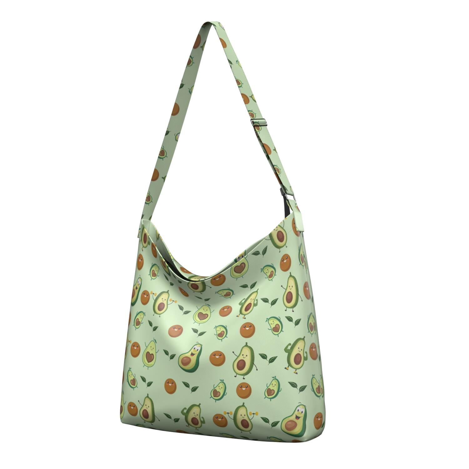 Avocado Chic Canvas Tote Bag for Women - Extra Large Crossbody Shoulder Bag Purse with Spacious ...