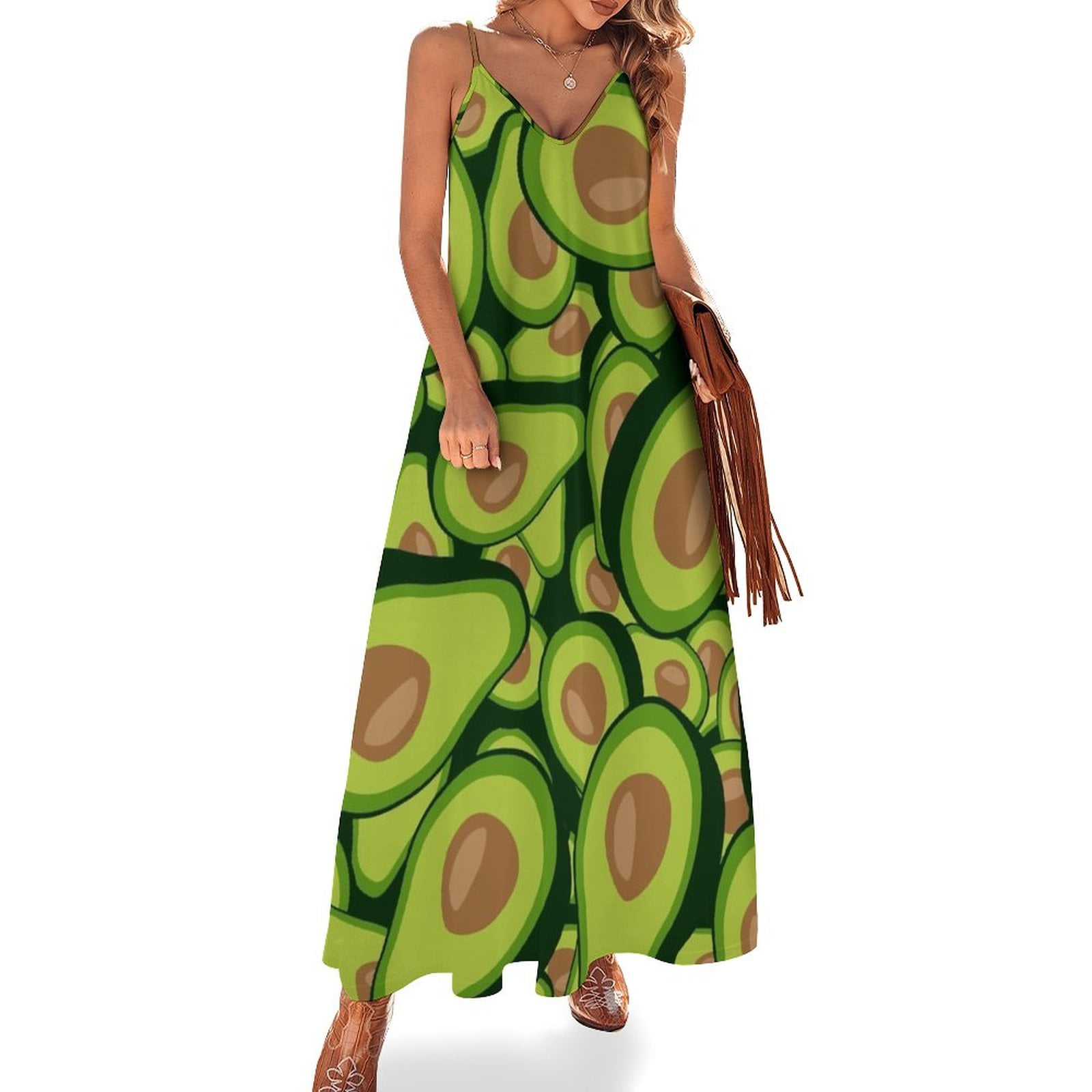 Avocado Collage Sleeveless Dress summer clothes for women long dresses ...
