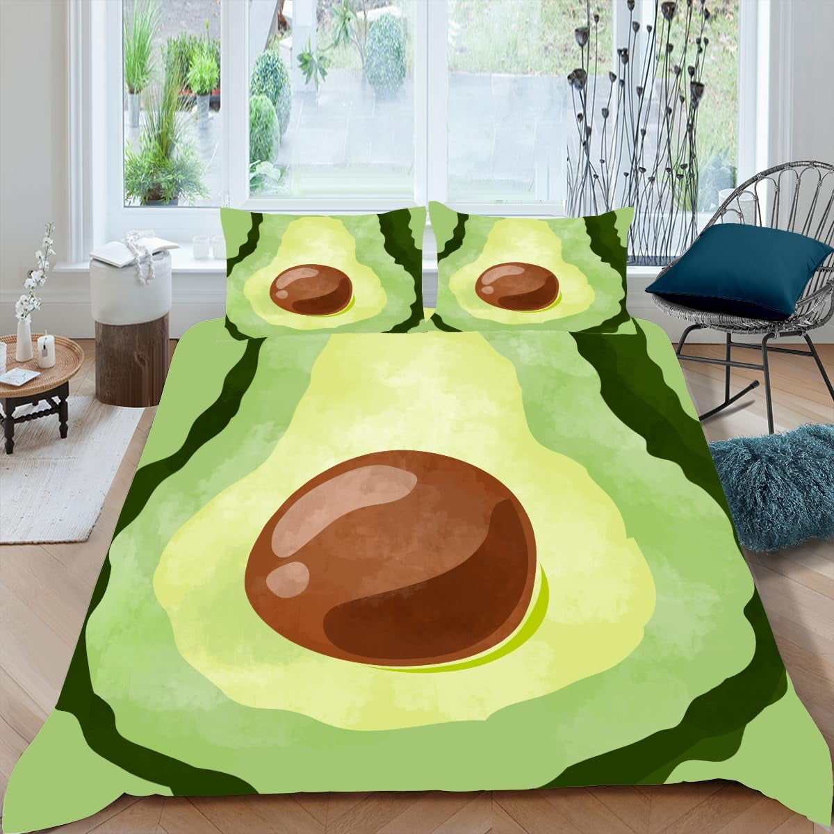 Avocado Comforter Cover Tropical Fruit Duvet Cover Lovely Cartoon ...