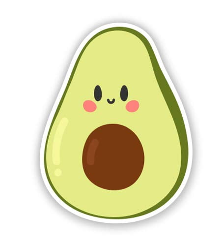 Avocado Cutie - 8" Vinyl Sticker - for Car Laptop I-Pad - Waterproof ...