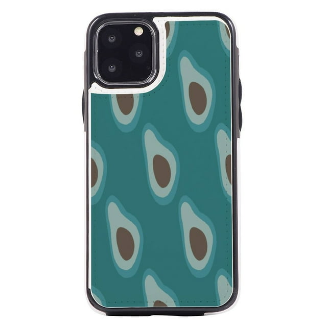 Avocado, Dark Green Leather Wallet Case for iPhone 16 15 14 13 12 11 Pro Max Wallet Case Card ...