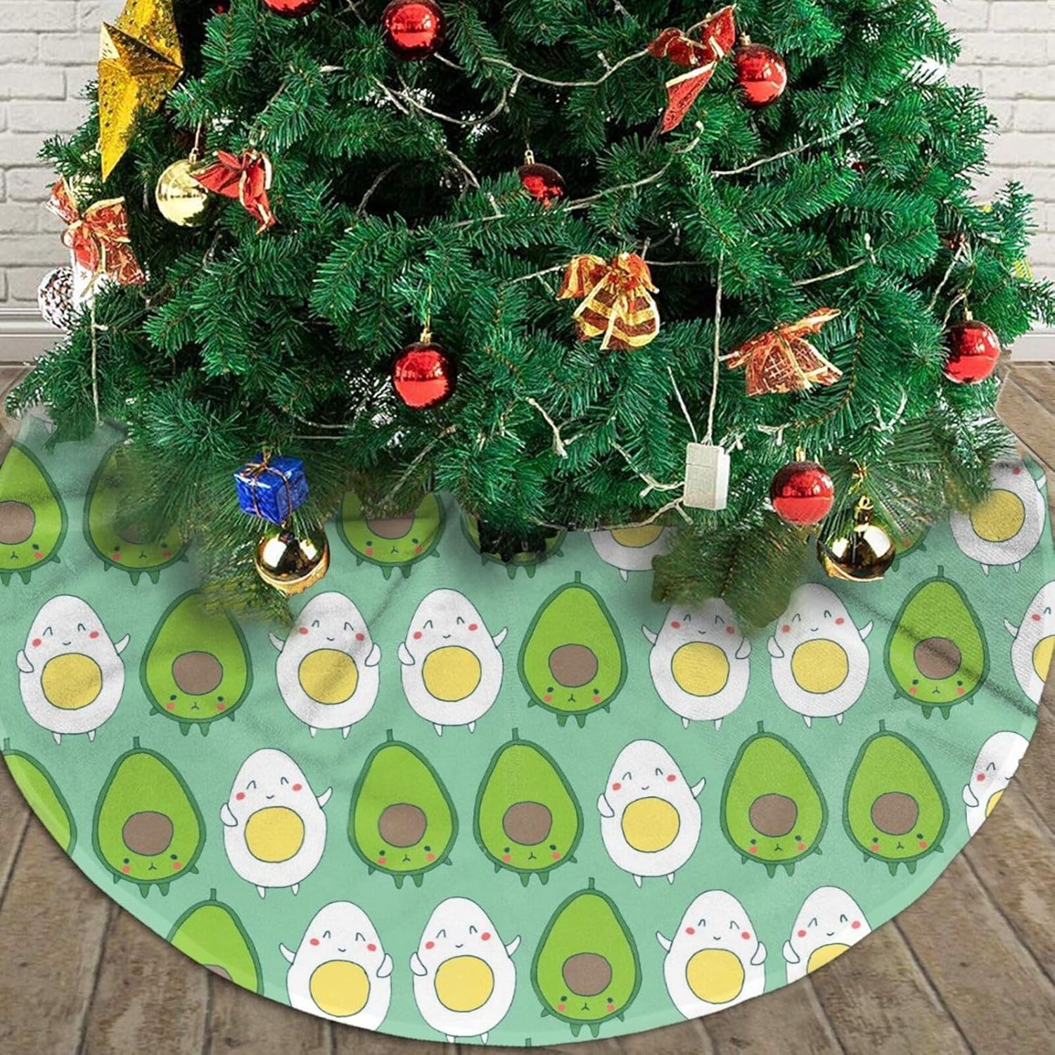 Avocado Eggs Christmas Tree Skirt 30" for Xmas Halloween New Year ...