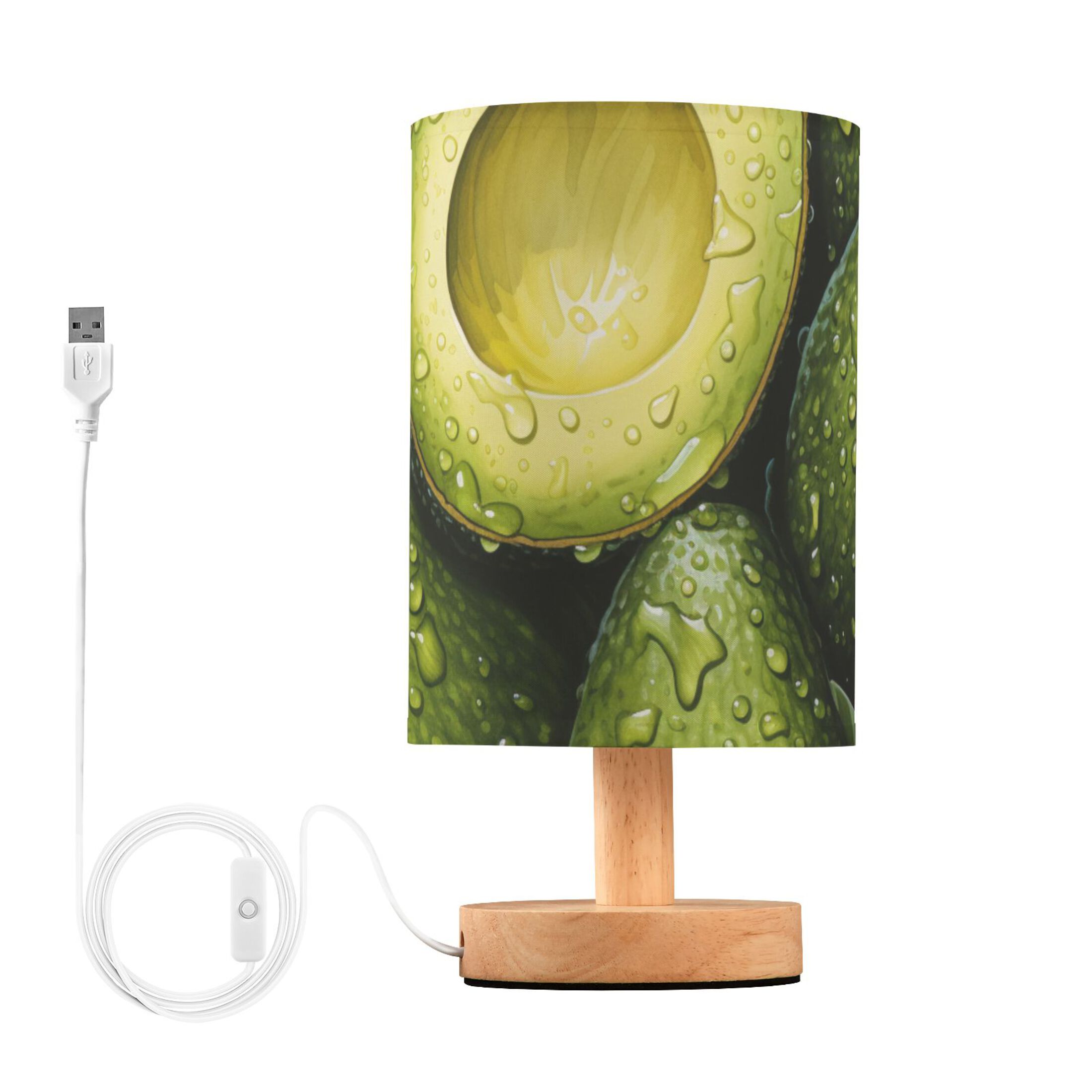 Avocado Fruit Bedside Table Lamp LED Warm Lights with USB Charging Port ...