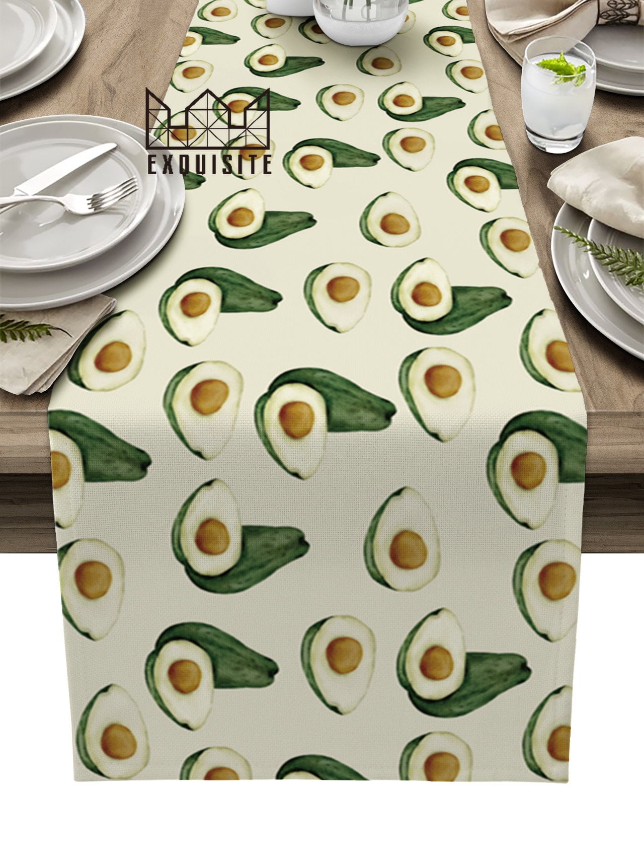 Avocado Fruit Plant Green Core Oval Table Runner ration Home r Dinner ...