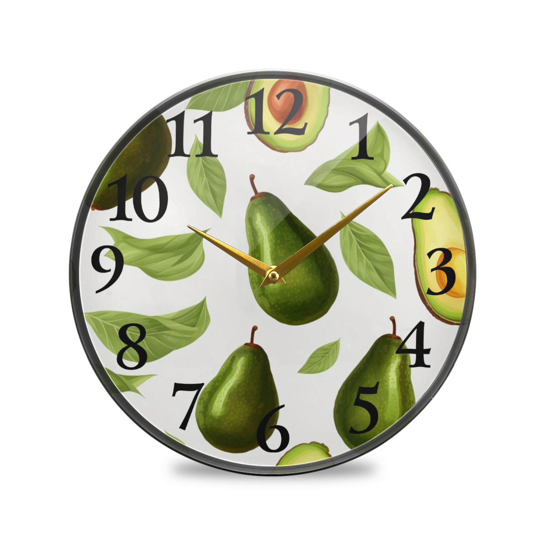 Avocado Fruits Wall Clocks Battery Operated 9.5 Inch Round Clock ...