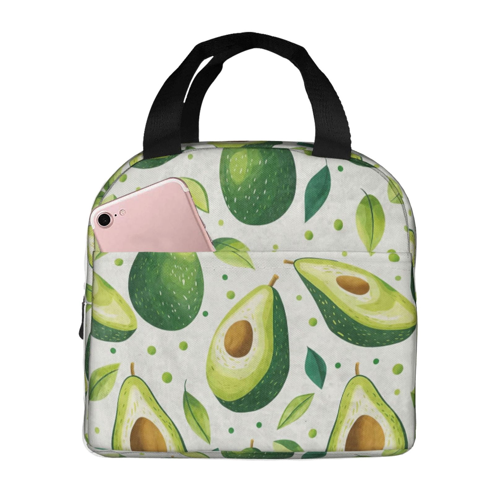 Avocado Fun Fruit Lunch Bag Portable Thermal Handheld Lunch Box for Men ...