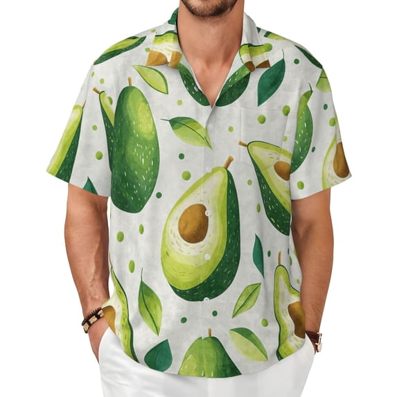 Avocado Fun Fruit Men'S Short-Sleeved Shirts with All-Over Prints for ...