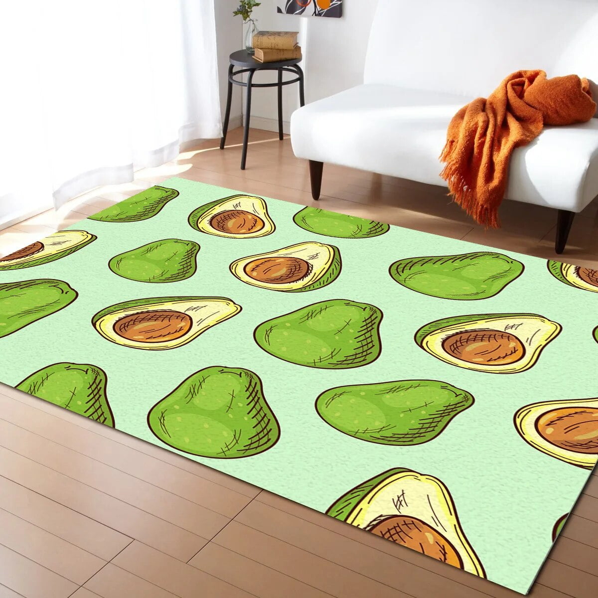 Avocado Green Core Living Room Carpet Coffee Table Floor Mat Study ...