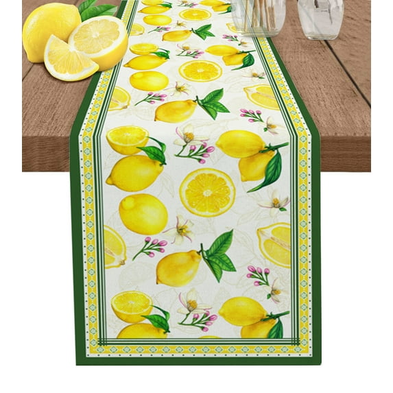 Avocado Green Cute Cartoon Table Runner Kitchen r Tablecloth Placemat ...