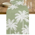Avocado Green Palm Tree Cotton Linen Rectangle Table Runners 13"x48 ...
