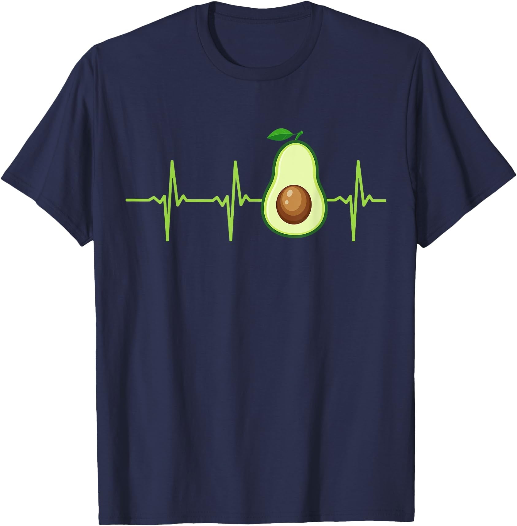 Avocado Heartbeat Fruit Lover Softstyle Unisex T-Shirt,Navy Color,Size ...