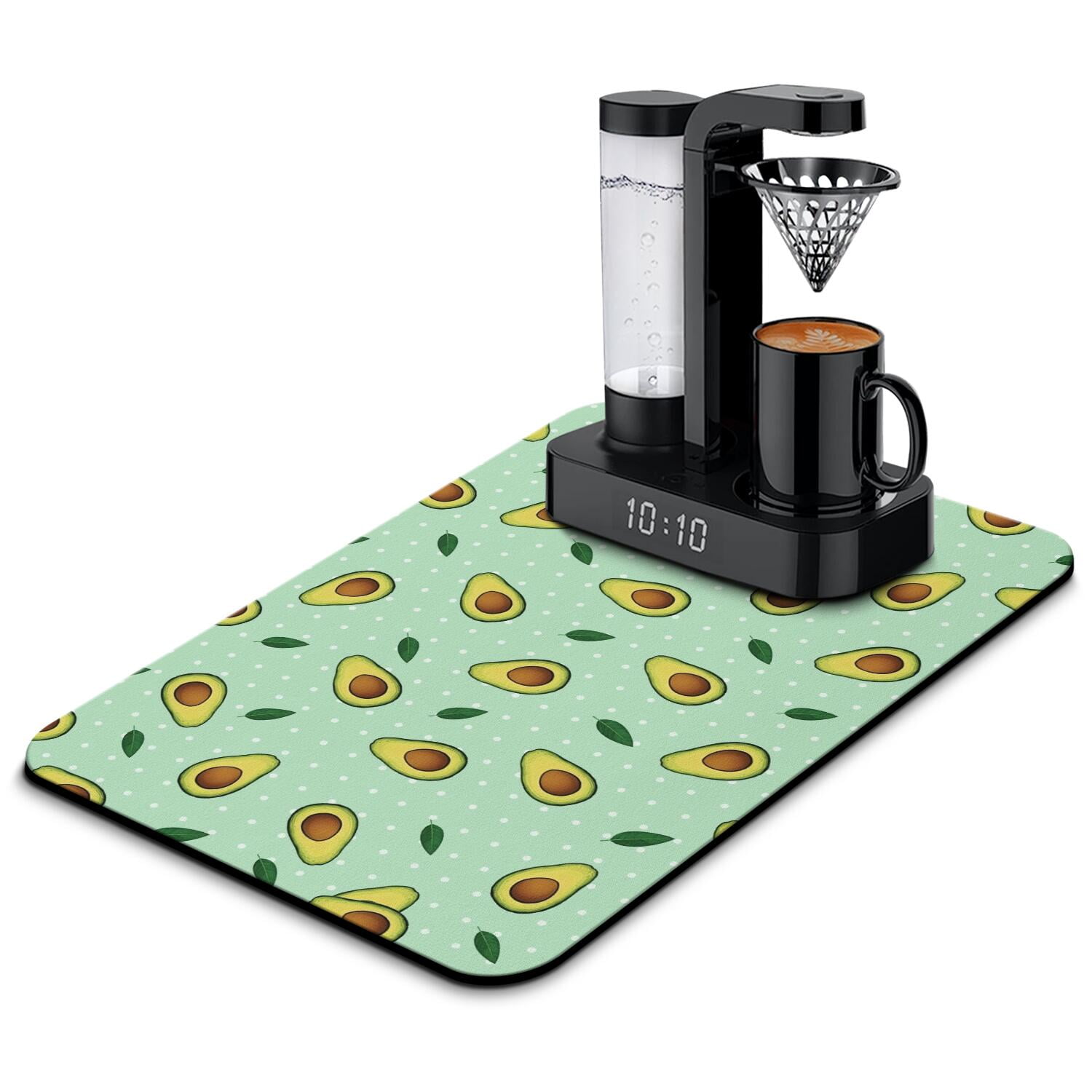 Avocado Illustration Coffee Station Mat - Strong Water Absorption ...