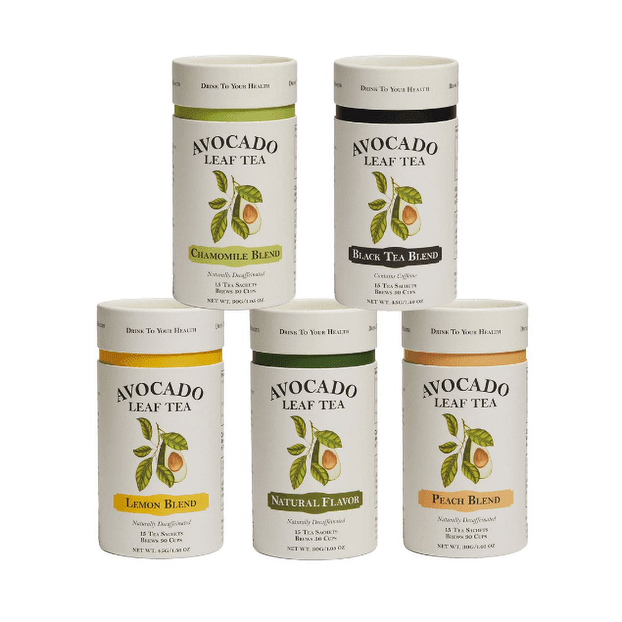 Avocado Leaf Tea Party Pack With Five Blends, Natural Leaf, Peach Blend ...