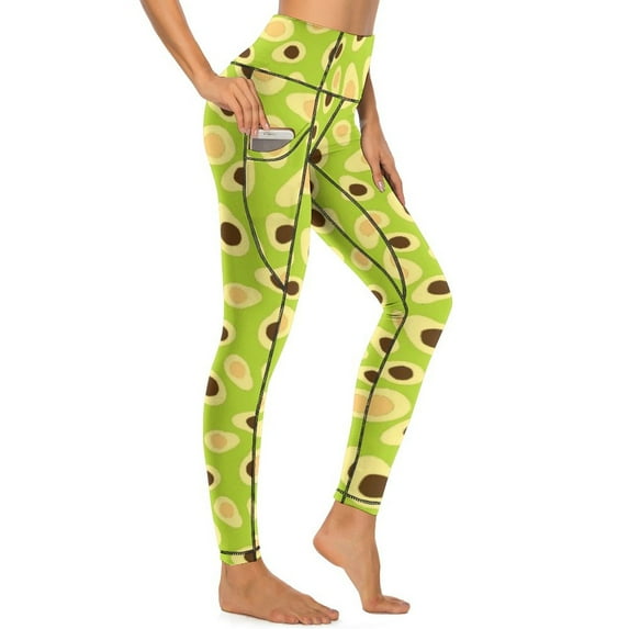 Avocado Love Yoga Pants With Pockets Funny Fruit Print Leggings Sexy ...