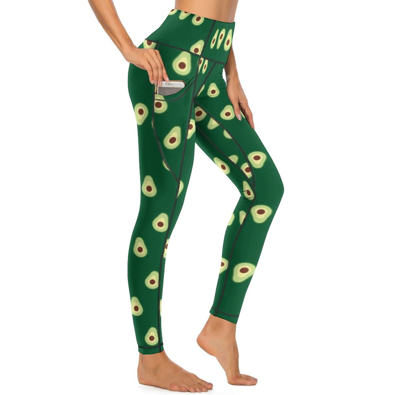Avocado Love Yoga Pants With Pockets Funny Fruit Print Leggings Sexy ...