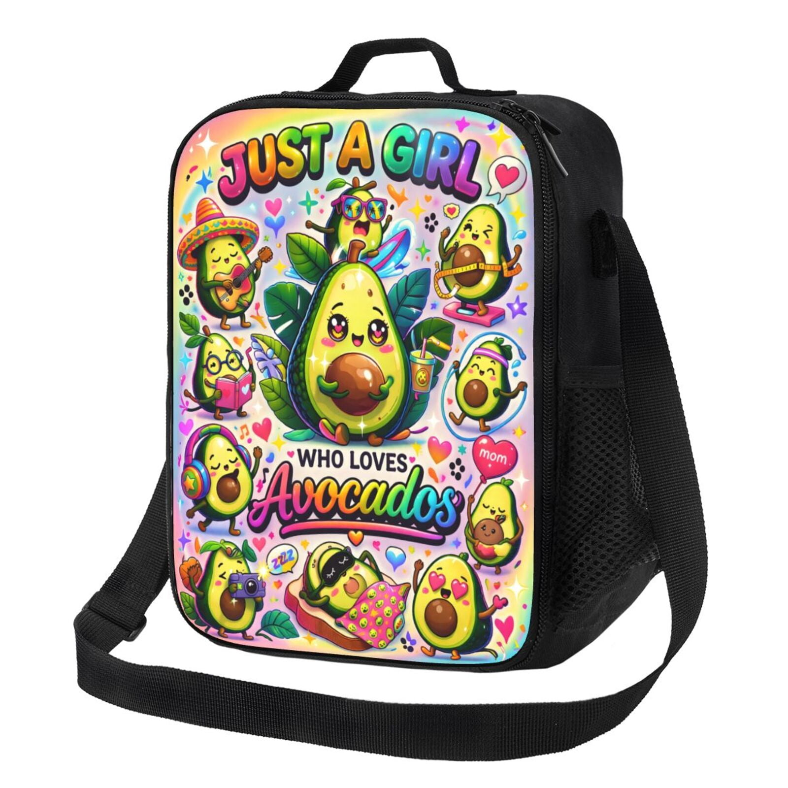 Avocado Lovers Lunch Bag Insulated Thermal Lunch Box with Shoulder ...