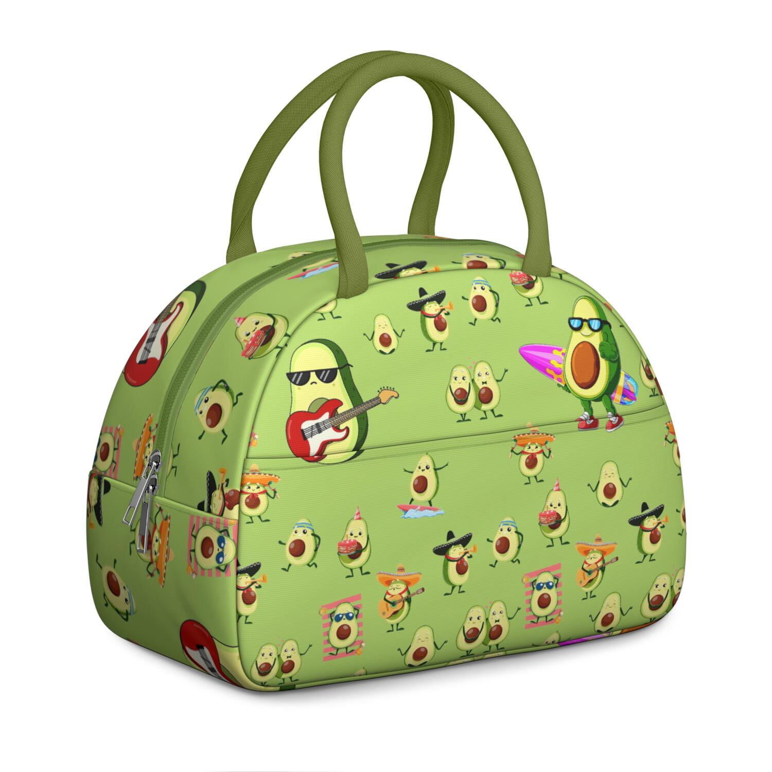 Avocado Lunch Bag for Women – Cute Green Fruit Print Tote, Kawaii ...