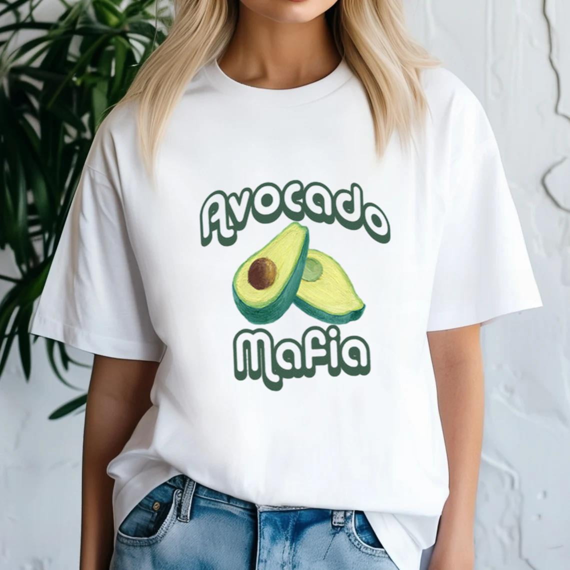Avocado Mafia Unisex T-shirt with Funny Character and Food Theme, for ...