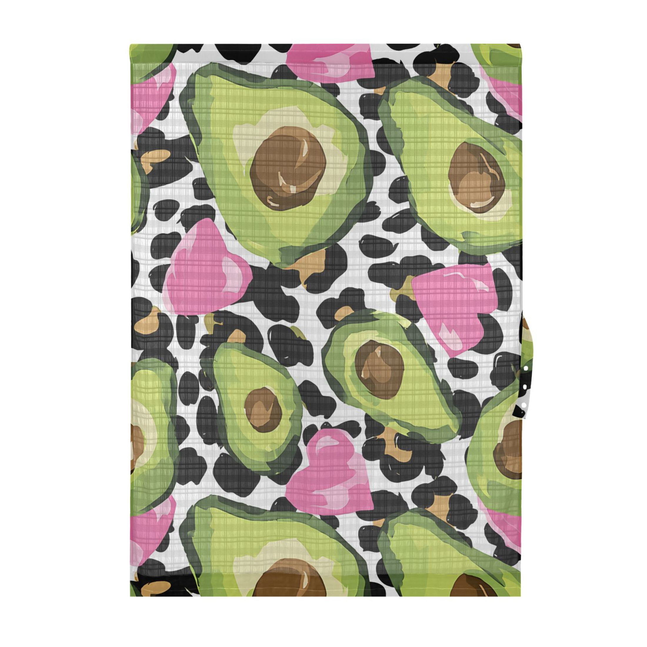 Avocado Pattern Door Curtain Sheer Privacy Light Filtering Window Panel ...