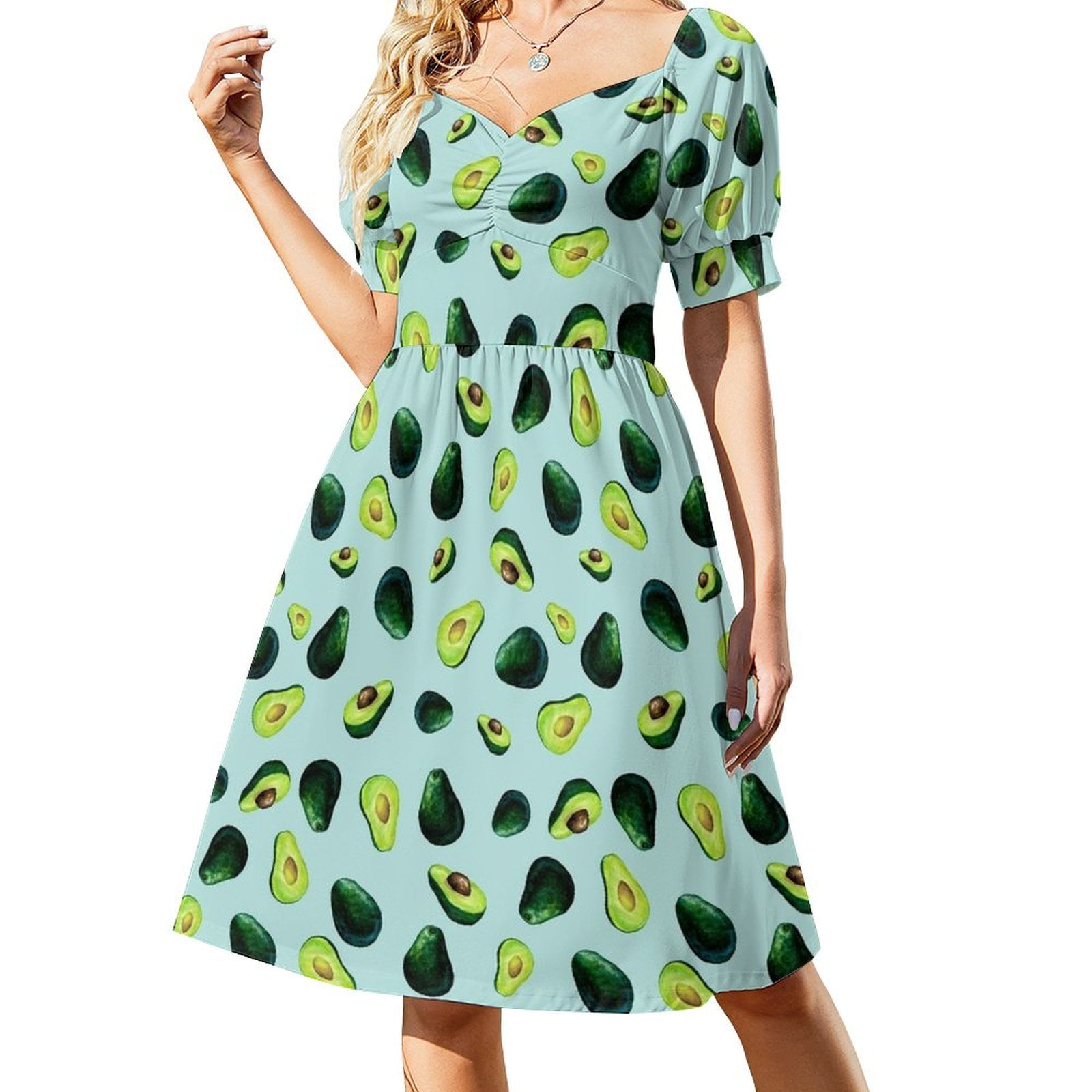 Avocado Pattern Sleeveless Dress elegant dresses for women Evening gown ...
