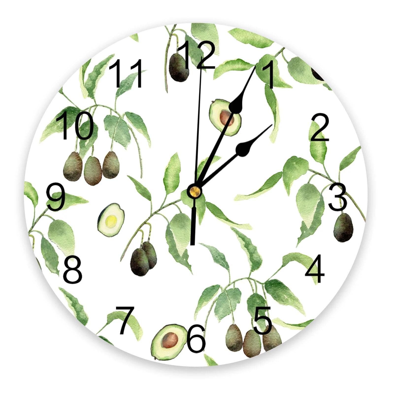 Avocado Pattern Wall Clock Large Modern Kitchen Dinning Round Wall ...