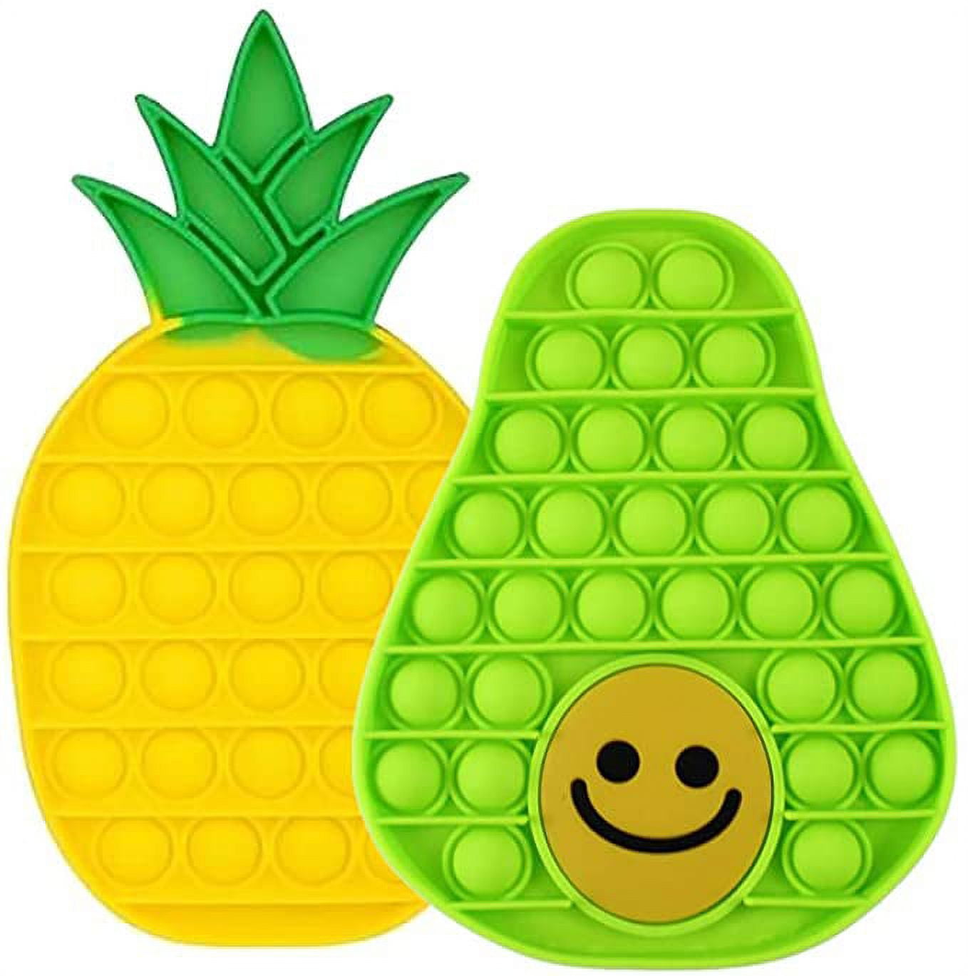 Avocado and Pineapple Fruit Theme Bubble Pop Fidget Toy - Silicone Push ...