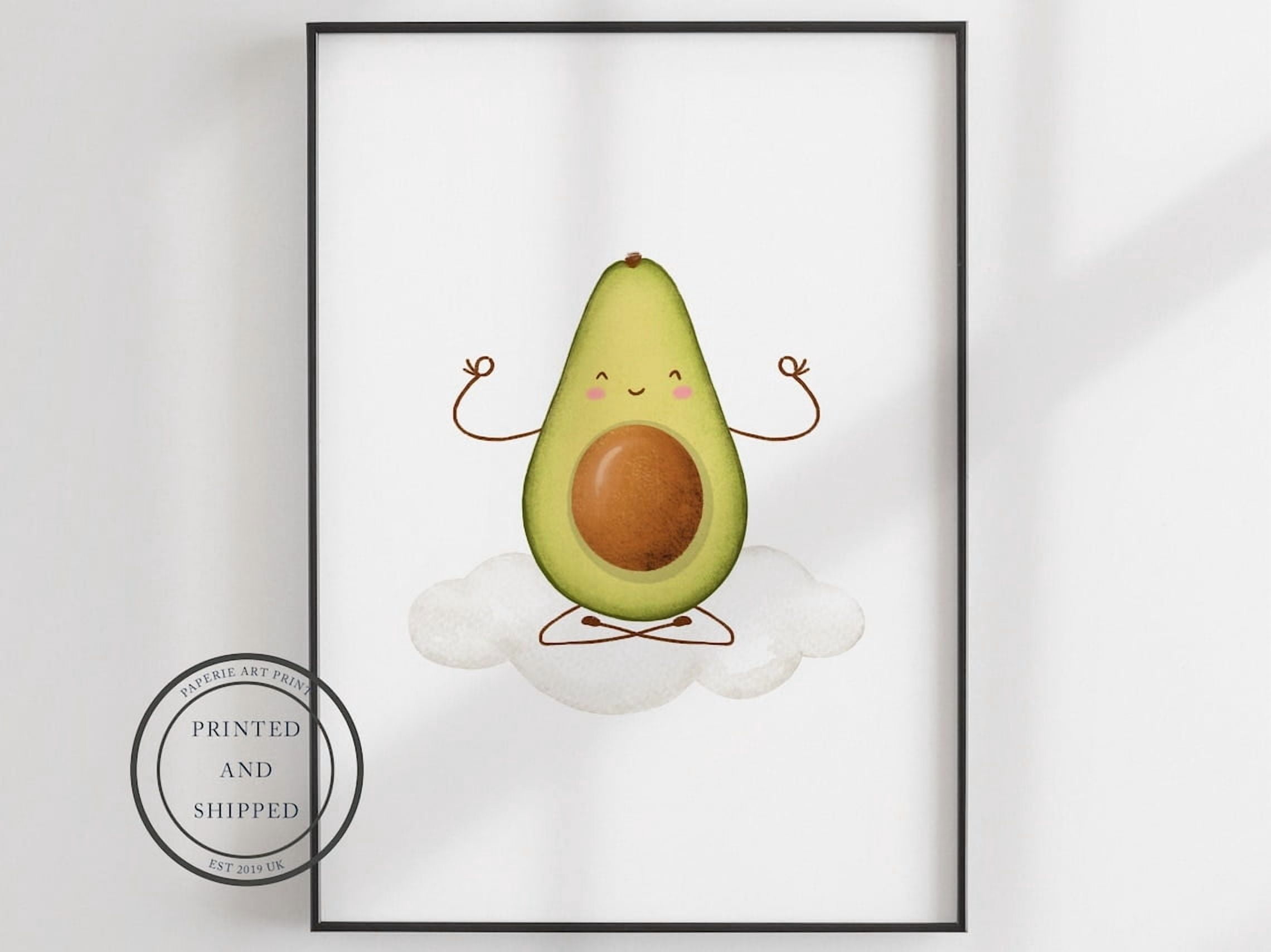 Avocado Print, Avocado Wall Art, Wall Decor, Kitchen Print, Meditation ...