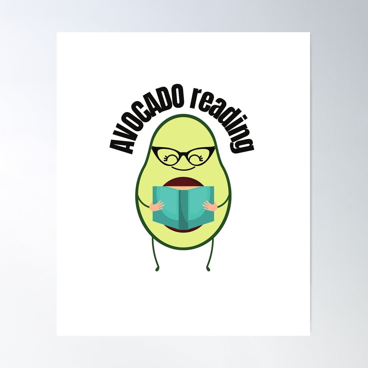 Avocado Reading- Funny Avocado Poster Wall Art, Modern Wall Decor For ...