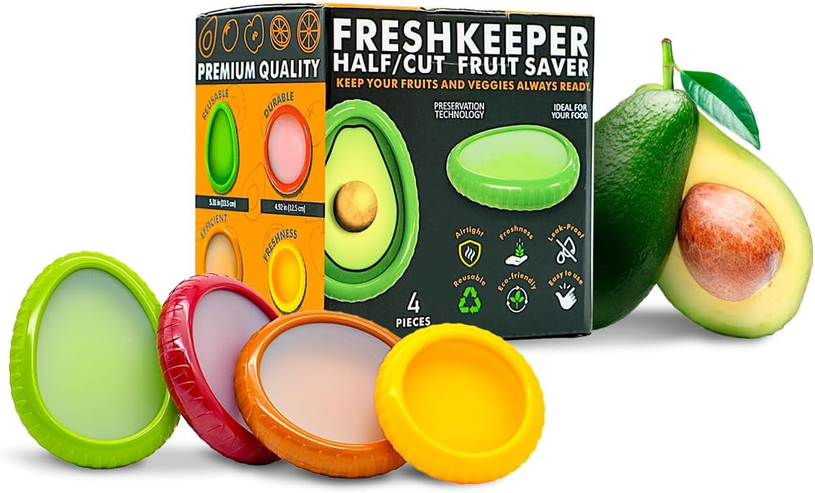 Avocado Saver & Onion Storage – Set of 4 Silicone Food Storage ...