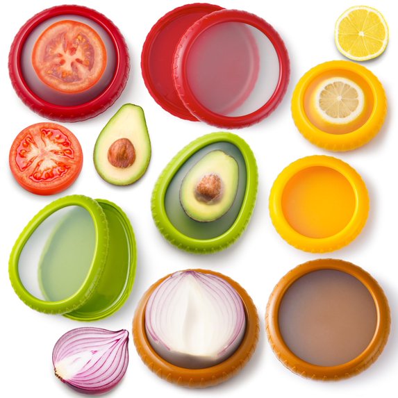 Avocado Saver and Onion Storage Set,8 Pcs Silicone Fruit Vegetable Anti ...